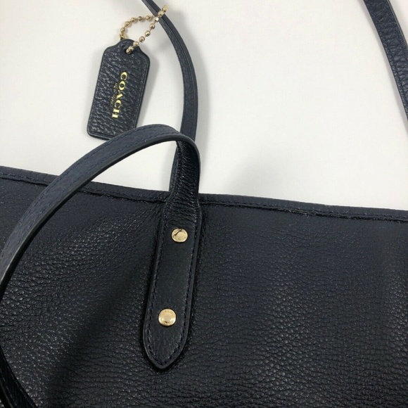 Coach | Bags | Coach Navy Blue Purse Tote Pebbled Leather Tote | Poshmark